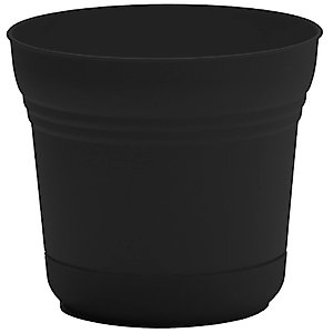 Bloem Saturn Round Planter with Saucer Tray: 10" - Burnt Red - Durable Plastic Pot, Matte Finish, Removable Saucer, for Indoor & Outdoor Use, Gardening, 1.5 Gallon Capacity