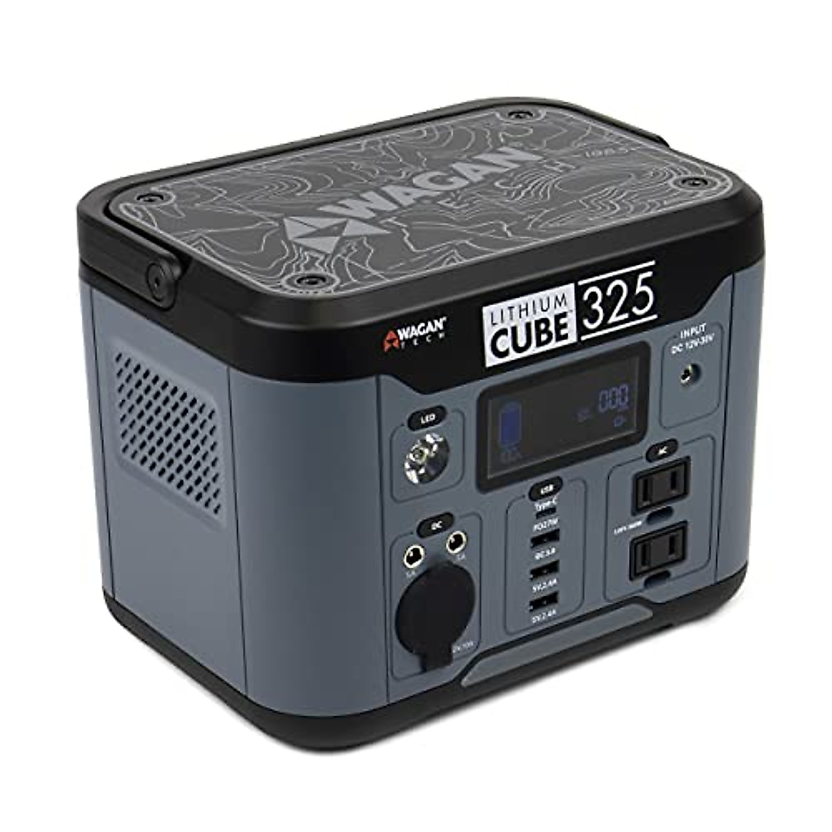 Wagan EL8832 Lithium Cube Portable Power Station 324Wh Backup Lithium Battery 120V 300W Pure Sine Wave AC Outlet 12V DC Outlet USB Outlet Solar Generator for Outdoors Camping Travel Hunting Emergency