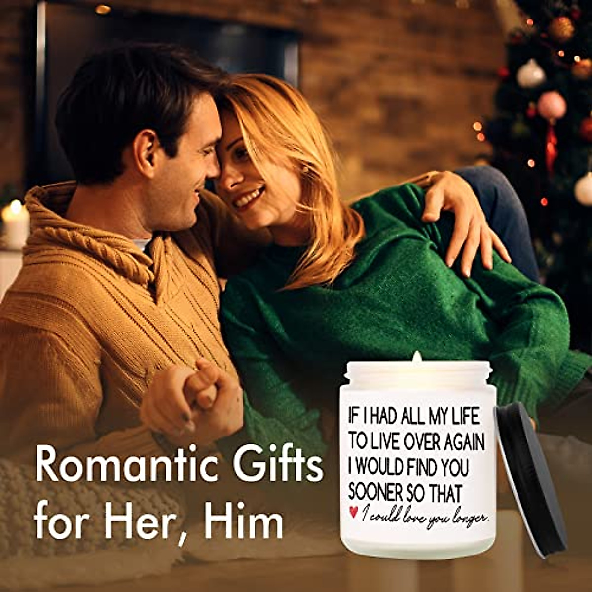 PETALSUN Gifts for Wife, Wife Birthday Gift- Handmade Lavender Natural Soy Wax Candle (7oz) - Romantic Gifts for Her, Girlfriend, Wife Gifts for Wedding Anniversary, Gifts for Wife from Husband