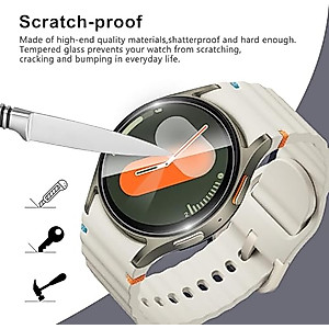 KIMILAR 4 Pack Galaxy Watch 7 / Galaxy Watch 6/5/4 Screen Protector 40mm, Waterproof Tempered Glass Screen Protector Cover Compatible with SAMSUNG Galaxy Watch 7/6/5/4 40mm Smartwatch
