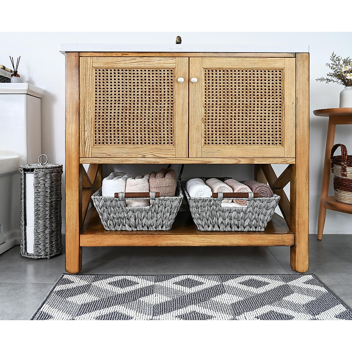 GRANNY SAYS 2-Pack Wicker Baskets with Handles for Storage, Set of 2, 17"L x 13"W x 5H