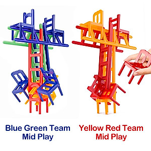 WEofferwhatYOUwant Chairs and Ladders Family Game - Stacking Balance Game. 44 Individual Pieces