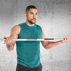 CAP Barbell 6-Foot Solid Olympic Bar, Chrome (2-Inch) - New Version (OBIS-72)