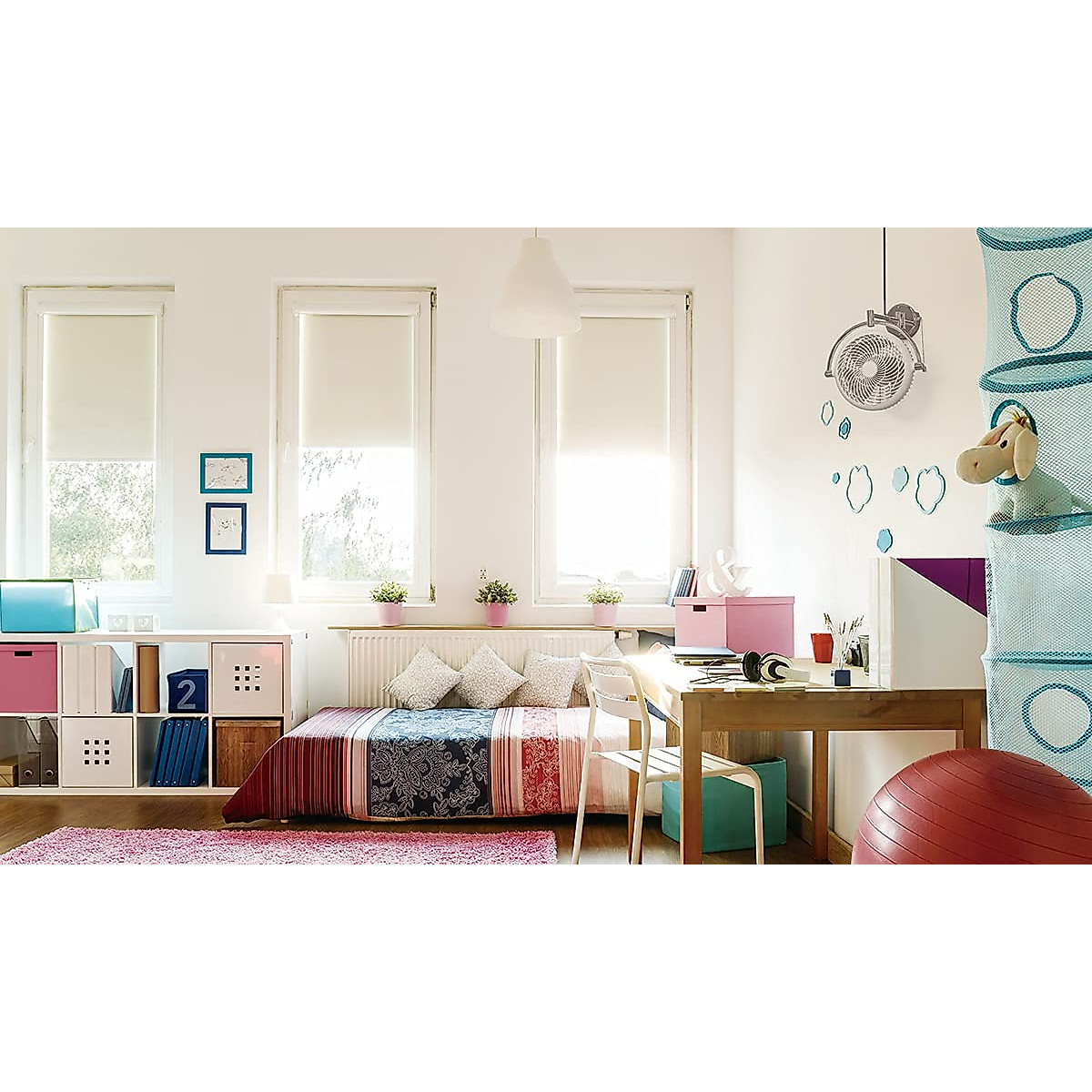 VIVI- 8 in. Wall Mount Swivel Fan with Folding Arm (Walnut)