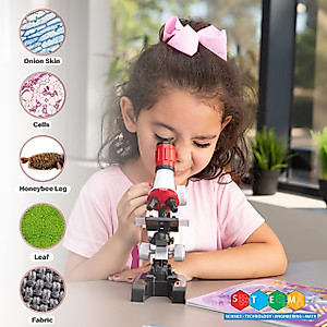 IQCREW ETXWJ04 100X-1200X LED Kids Beginner Microscope Toy Set + Slides Preparation Kit