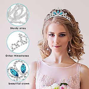 WLLHYF 2 Pieces Girls Crystal Tiara Headband Heart Rhinestone Princess Crown Headband Vintage Hair Bands for Kids Girls Women Wedding Prom Birthday Party