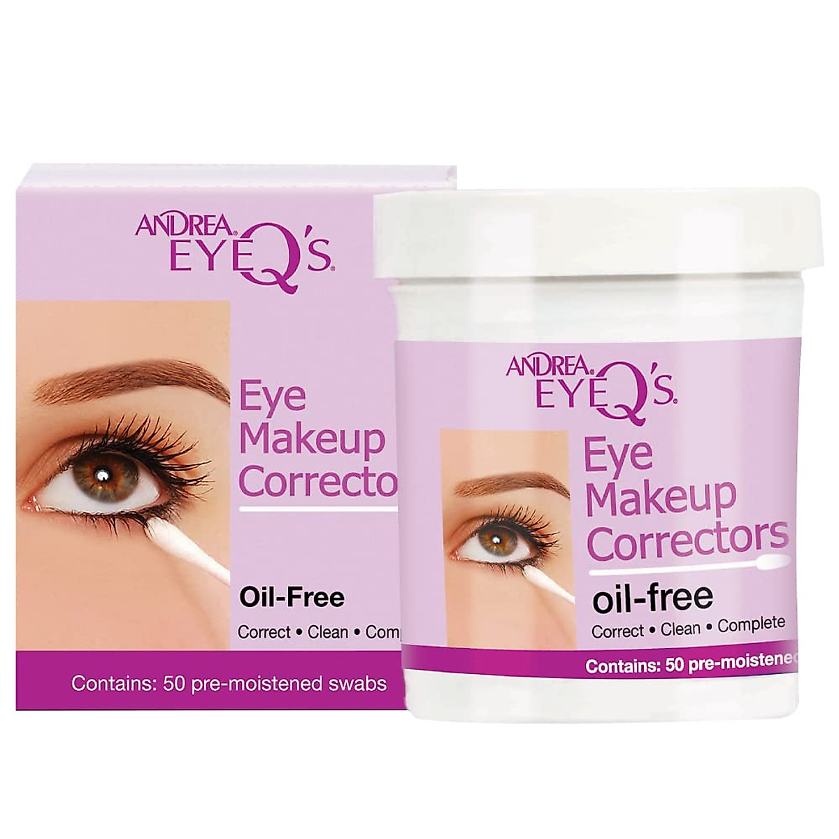 Andrea Eyeq's Oil-free Eye Make-up Correctors Pre-moistened Swabs, 50 Count