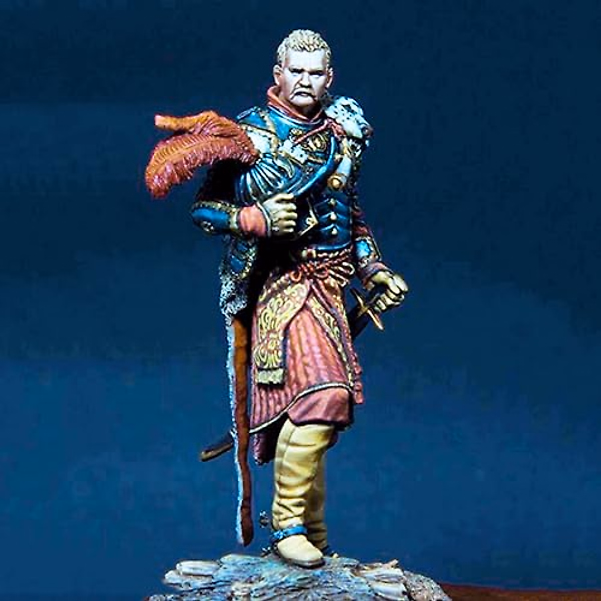 1/24 Resin Soldier Model Kit Ancient European Commander Warrior Resin Model Kit Unassembled and Unpainted (C6zi-5)