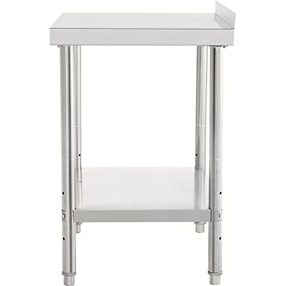 VEVOR Stainless Steel Prep Table, 30 x 24 x 35 Inch, 440lbs Load Capacity Metal Worktable with Backsplash and Adjustable Undershelf, Commercial Workstation for Kitchen Restaurant