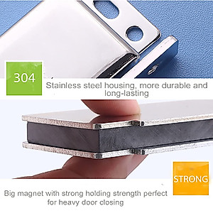 Jiayi Magnetic Cabinet Door Catches Heavy Duty Magnetic Door Latch 110lbs Large Cabinet Magnets Latches Stainless Steel Magnetic Door Catch for Heavy Door Closing Cupboard Door Closure Magnet
