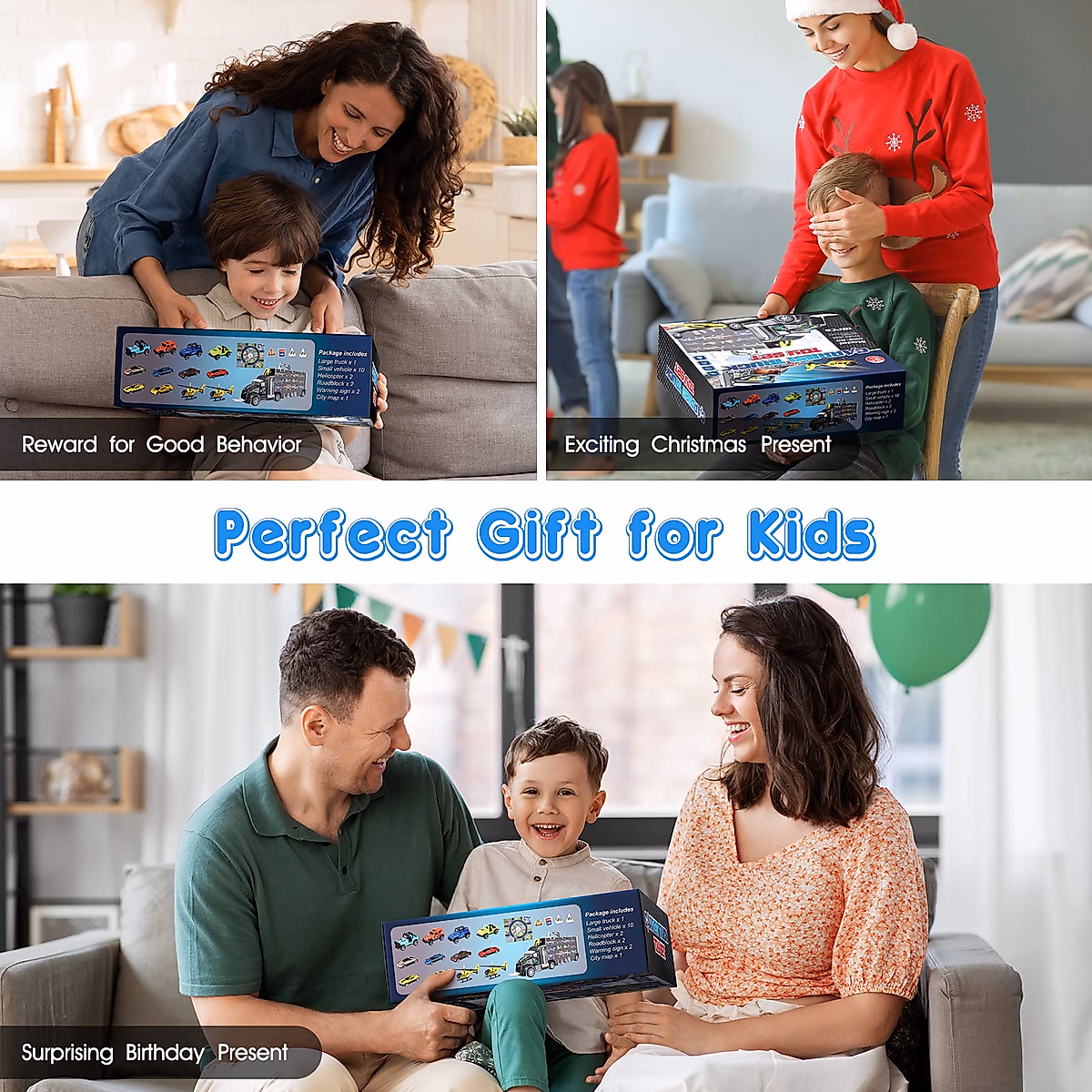 iBaseToy Toddler Toys Car for Boys: 18 Pieces Carrier Truck Transport Vehicles Toys with Carrying Case Helicopters Race Model Car Play Mat - Kids Toys Car Trucks Toy Set for Kids Boys Girls