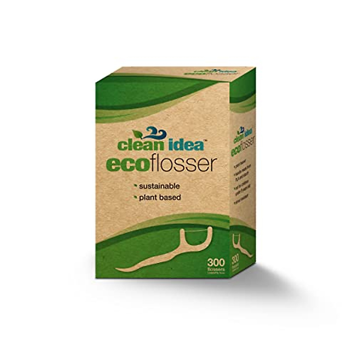 Clean Idea Ecofloss, (300 Picks), Eco Friendly Floss Pick, Floss Picks for Adult and Kids Teeth, Bamboo Floss Picks, Teeth Flossers, Reusable Tooth Floss Picks, Floss Sticks,