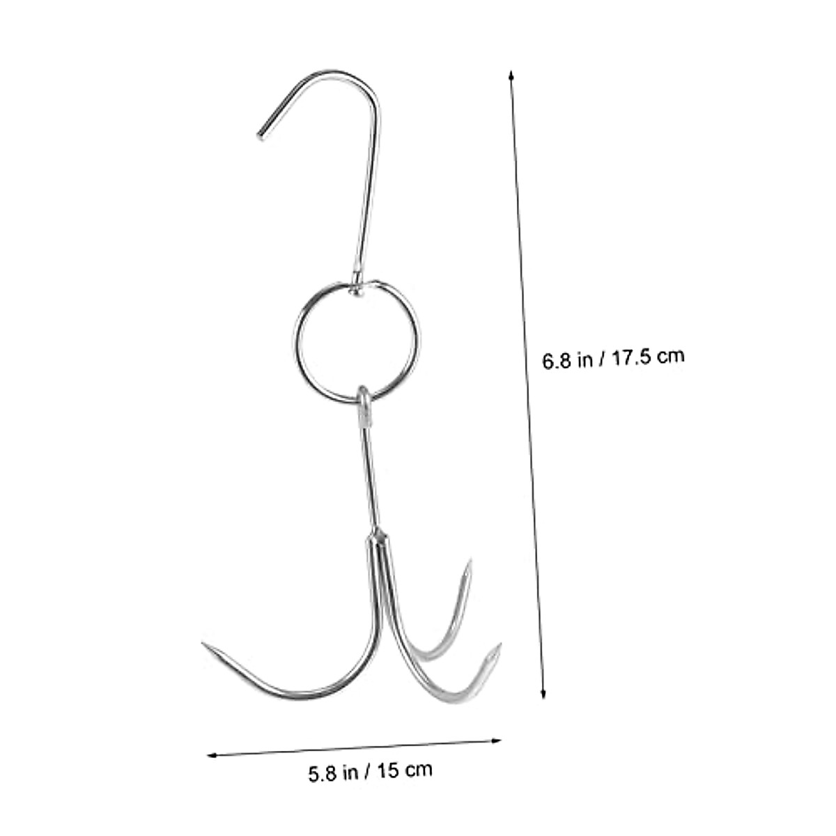 Levemolo 1pc Poultry Ham Practical Hanger S- Mutton Cooking Three Drying Useful for Use Kitchen Duck Hams Style Tools Prong Hook Home Shop Meat Grill Smoker Garden Professional Butcher