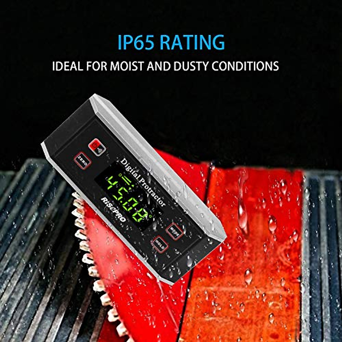 Inclinometer, RISEPRO® Digital Protractor Angle Finder Level Inclinometer Magnetic V-Groove 0~360 degree with Backlight 82413B