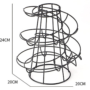 FAMKIT Egg Skelter Dispenser Rack Spiral Design Metal Egg Skelter Freestanding Wire Chicken Egg Storage Organizer Display Holder