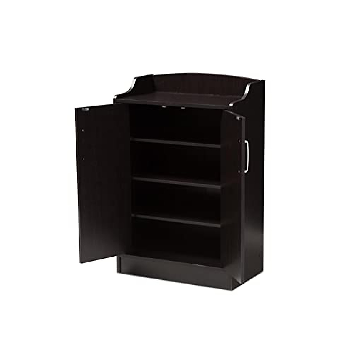 Baxton Studio Verdell Modern and Contemporary Wenge Brown Finished Shoe Cabinet