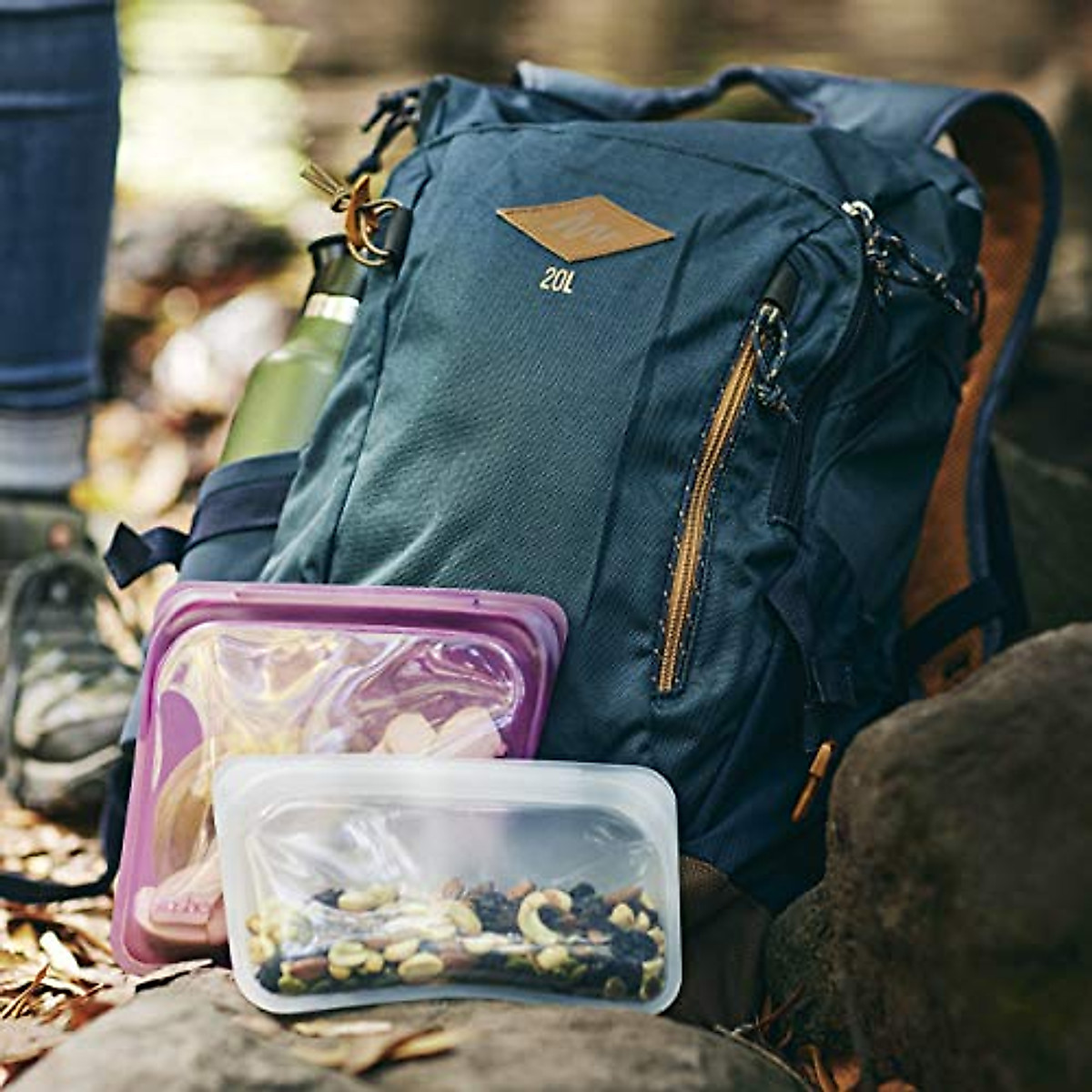 Stasher Silicone Reusable Storage Bag, Snack (Terra Cotta) | Food Meal Prep Storage Container | Lunch, Travel, Makeup, Gym Bag | Freezer, Oven, Microwave, Dishwasher Safe, Leakproof