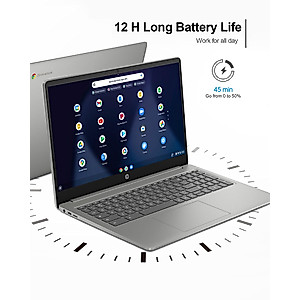 hp 2023 Newest Chromebook Laptop for Student & Business, 15.6" FHD IPS Display, 8GB LPDDR5 RAM, 128GB UFS, 8-Core Intel i3 N305, Intel UHD Graphics, Fast Charge, Long Battery Life, WiFi, Chrome OS