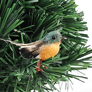 Rrut 12PCS Artificial Feathered Birds, Simulation Foam Birds Clip Robin Bird Hanging Pendant Christmas Tree Decoration Christmas Tree Ornament Home Garden Wedding Decor Orange