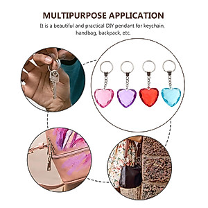 4Pcs key chain valentines keychain Heart Shape Key Holder crystal heart keychain for couples keychain heart key Hanging heart key pendant decoration bag lovers bags Acrylic