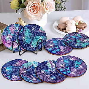8 Pcs Christmas Christian Bible Verse Diamond Art Coasters Kits with Holder Bible Word Diamond Art Coaster with Cork Bases for Adults Diamond Kits Supplies for Holiday Present