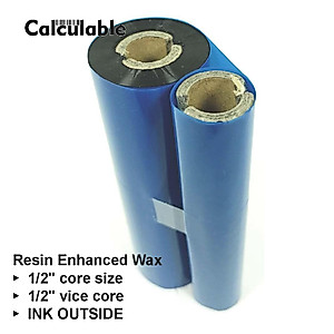 Calculable 24 Rolls 4.33" x243' (110mm X 74m) Thermal Transfer Wax Ribbon Barcode Ribbons Wax Ribbons 1inch Core and 1/2inch Vice Core for Datamax Zebra Intermec Sato Eltron