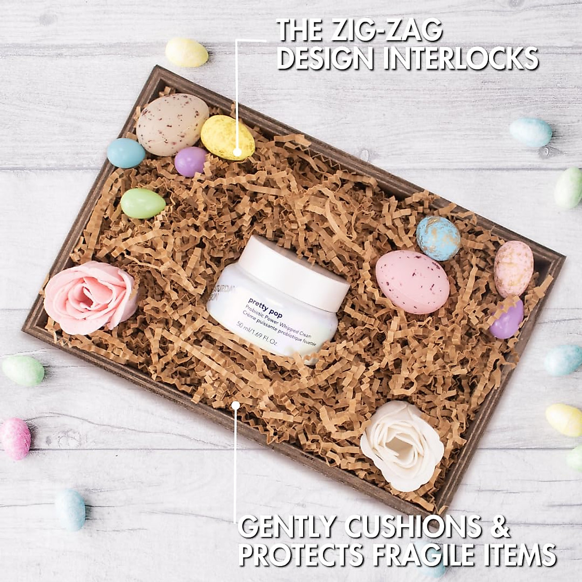 MagicWater Supply Crinkle Cut Paper Shred Filler (1 LB) for Gift Wrapping & Basket Filling - Kraft