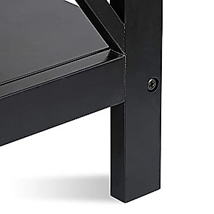 ZENY Nightstand Sofa Side Table End Table with 3-Tier Storage Shelf for Living Room, Bedroom, Office, Apartment, Easy Assembly, Black
