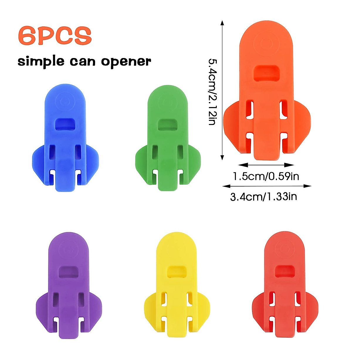 Manual Easy Can Opener [6 Pack], Colored Soda Beer Can Opener Beverage Can Cover Protector, Can Top Ring Opener Tool Drink Shield for Pop, Beer, Coke or Soda