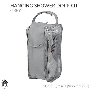 Simplify Hanging Mesh Toiletry Bag | Travel Organizer | Perfect for Dorm | Gym | Back to School | Shampoo | Shower Accessories | Grey