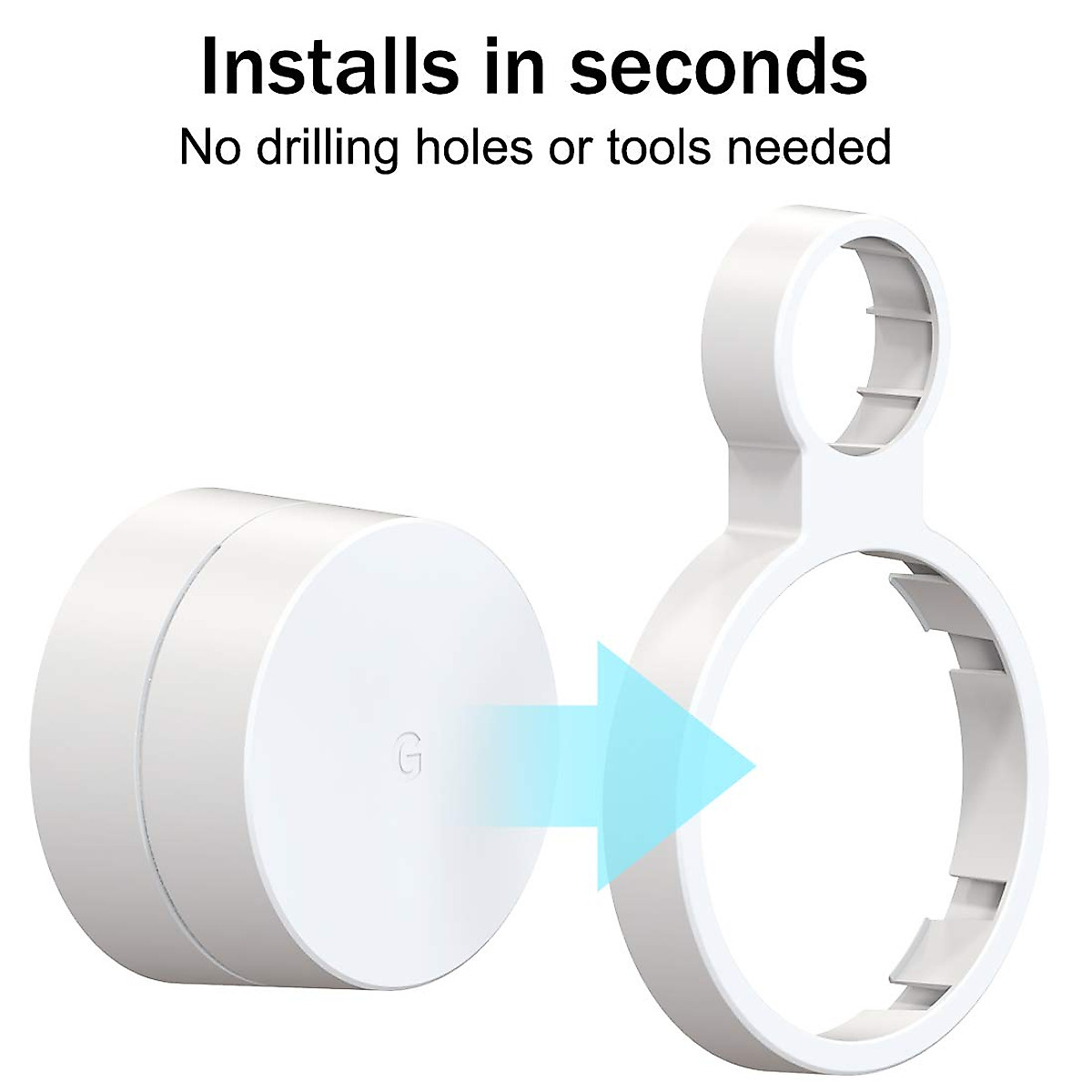 Outlet Wall Mount for Google WiFi AC1200, No Messy Wires Space Saving Easily Be Moved Outlet Mount for Google Mesh WiFi Router, Best Design for Winding Power Cord (1 Pack)