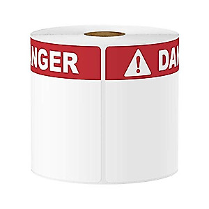Kingston Premium Die-Cut Danger Labels for DuraLabel, LabelTac, VnM SignMaker, SafetyPro, Viscom and Others, 4" x 6", 200 Labels
