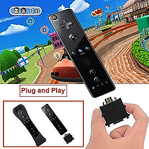 DERCLIVE Remote Motion Plus Sensor Controller Adapter + Silicone Case for Wii