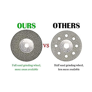 Full Sand Diamond Wheels 3mirrors Tungsten Electrode Sharpener Blades Replacement Cutting Wheels Tig Welding Discs 10pcs 25mm 0.5mm w/ 2 CNC Connecting Rods Compatible with Dremel Rotary Tools