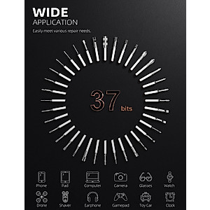 iFu Mini Electric Screwdriver, 42 in 1 Precision Screwdriver Set – Small Cordless Power Screwdriver with LED Light & 37 Magnetic Bits, Repair Tool for Phone Laptop Camera Watch Computer