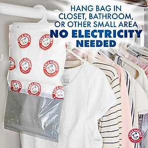 Arm & Hammer Fragrance Free Hanging Moisture Absorber Dehumidifier and Odor Eliminator 2 Pack - Traps Moisture for Fresher, Cleaner Air