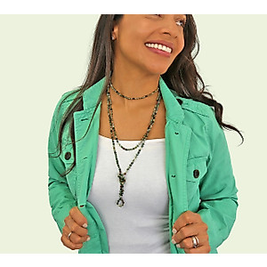 MGR MY GEMS ROCK! BjB 70 Inch 4MM Faceted Natural Fancy Jasper Beaded Light Weight Endless Infinity Long Necklace