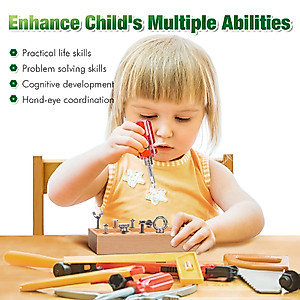 Sunix Montessori Screw Driver Board for Kids, Screw Sorter Game Basic Skills Educational Sensory Learning Toy for 3 4 5 Year Old Kids Toddlers, Preschool, Classroom STEM Montessori Toy