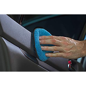 VIKING Microfiber Car Detailing Applicator Pads, Car Wax Applicator, 5 Inch Diameter, 6 Pack, Blue/Grey