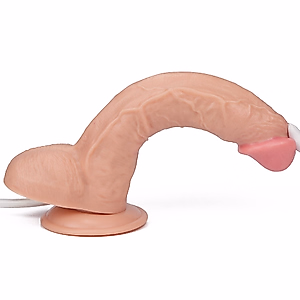 Dildo Squirt Adult Sex Toy, 10" Squirting Dildo Ejaculating Dildo Butt Plug Anal Douche with Big Enema Bulb, Anal Dildo Huge Thick Realistic Dildo Suction Cup, Strap On Dildo Anal Toys Sex Toy Men Gay