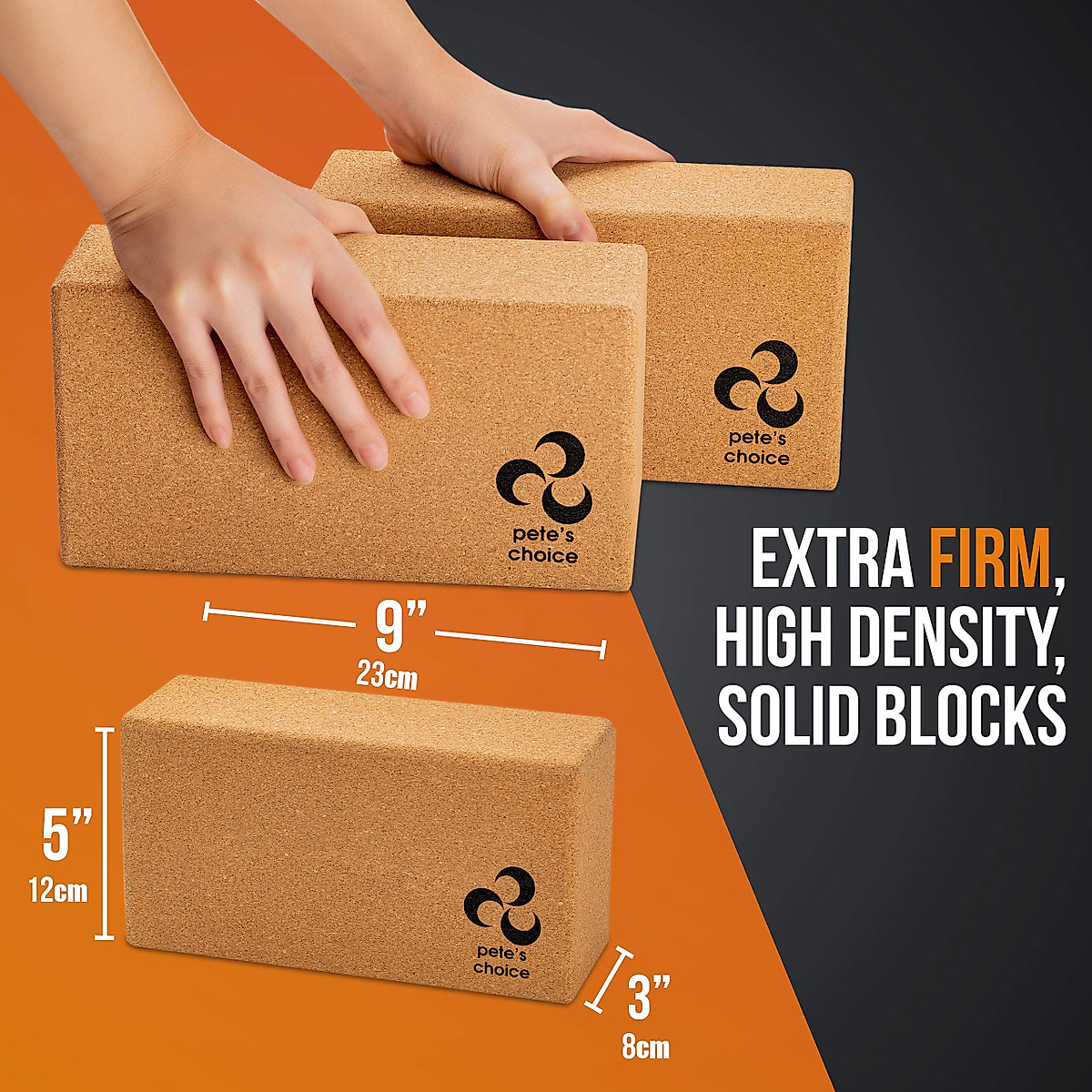 Cork Yoga Wheel, Cork Yoga Blocks - Extra Firm High Density Yoga Bricks I Natural & Eco-Friendly. Bonus eBook & Free Yoga Strap