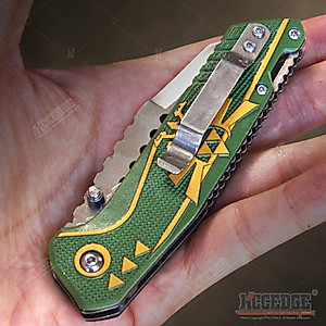 KCCEDGE BEST CUTLERY SOURCE EDC Pocket Knife Camping Accessories Hunting Knife Razor Sharp Edge Folding Knife for Camping Gear Survival Kit Tactical Knife 56003 (Green)