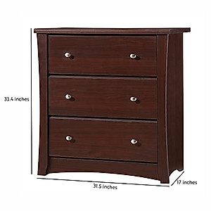 Storkcraft Crescent 3 Drawer Dresser (Espresso) – Baby and Kids Bedroom Organizer, Nursery Chest, Storage Dresser With Drawers, Universal Design