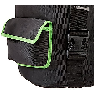 Hilmor HVAC/R Refigerant Tank & Utility Backpack with 8 Carabiner Loops & Storage Pocket, Black & Green, 1891628