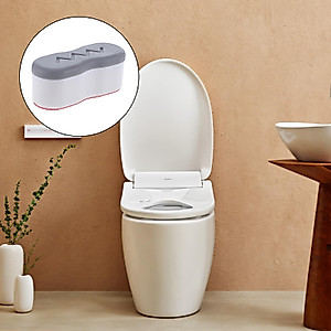 8Pcs Bidet Height-increasing Pads Toilet Seat Risers Toilet Lid Rubber Bumpers with 2 Heights Adjustment Grey & Clear Self Adhesive Universal Bidet Bumpers Replacement Bumpers for Toilet Seat