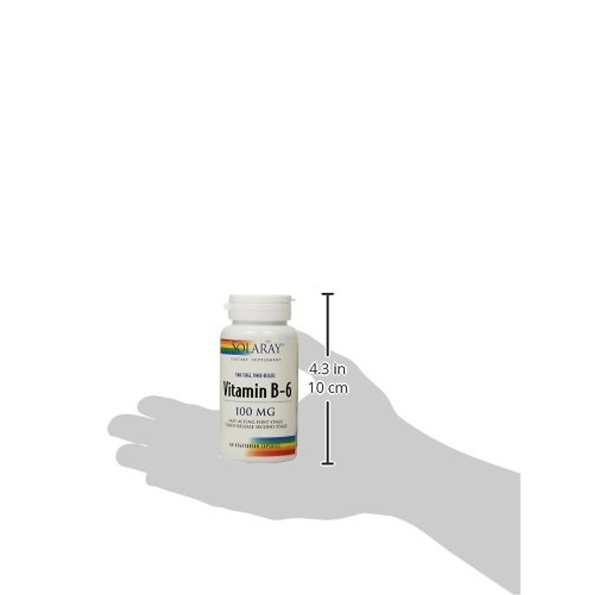 Solaray B 6 Two Stage Timed Release, 100mg, 60 Count