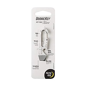 Nite Ize KMT-11-R3 Sized Easily attaches to an existing Chain or Strap DoohicKey Key Keychain Multi-Tool (1 Pack), One, Stainless
