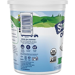 Stonyfield Organic Lowfat Yogurt, Plain, 32 oz. – 7g of Protein, Multiserving Yogurt Snack & Cooking Substitute