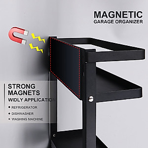 Paper Towel Holder with Shelf, 2-in-1 Magnetic Shelf, Heavy Duty Rustic Paper Towel Holder with 5 Removable Hooks, Tissue Holder for Tool Shed, Garage, Workbench, Kitchen, Craft Room, or Laundry Room