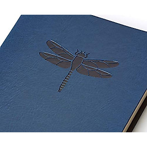 Blue Embossed Dragonfly Faux Leather Journal - Lined